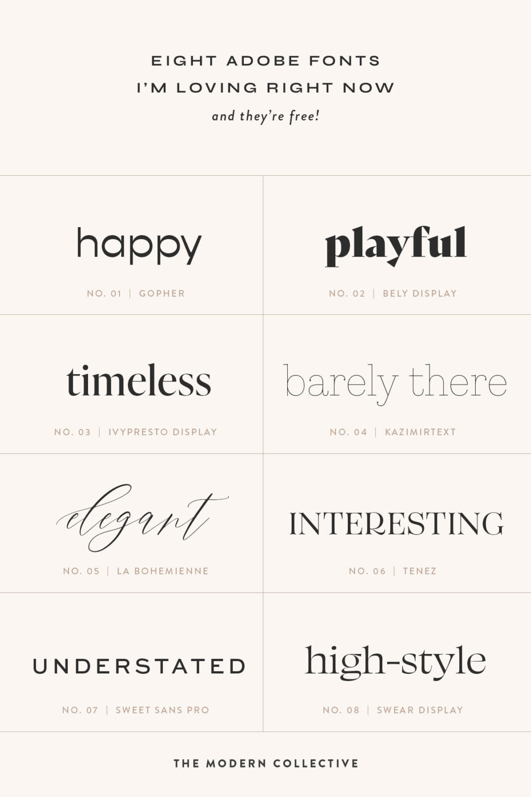 8 Fonts I'm Loving Right Now! (and they're free) - The Modern Collective